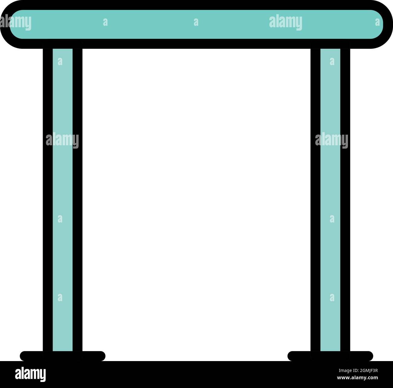 Horizontal crossbar icon. Outline horizontal crossbar vector icon color ...