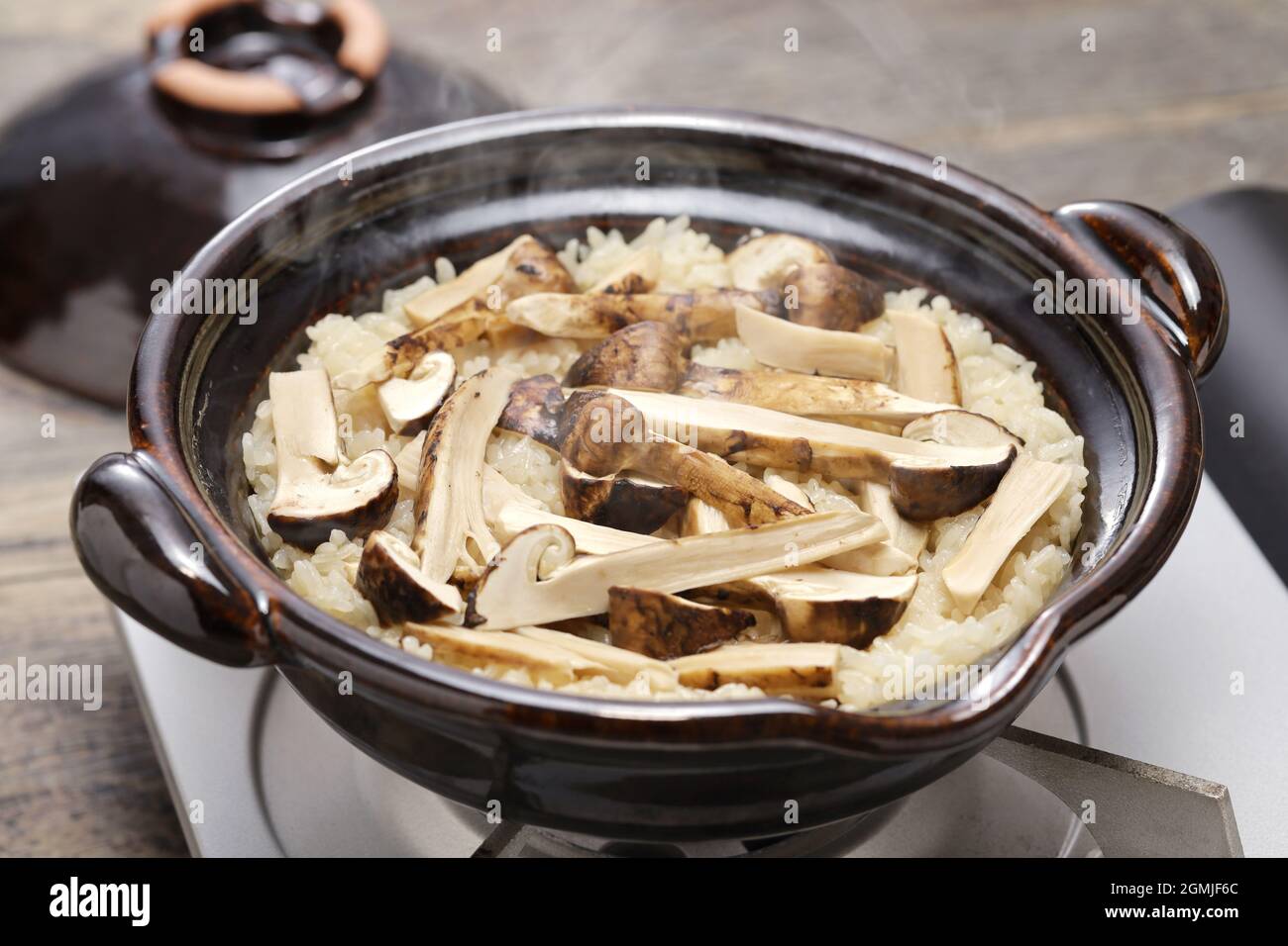 Matsutake Gohan( boiled rice with matsutake mushrooms ), Japanese ...