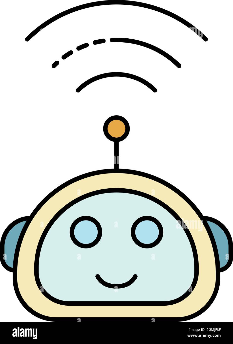 Wireless assistant icon. Outline wireless assistant vector icon color ... Wireless assistant icon. Outline wireless assistant vector icon color ...