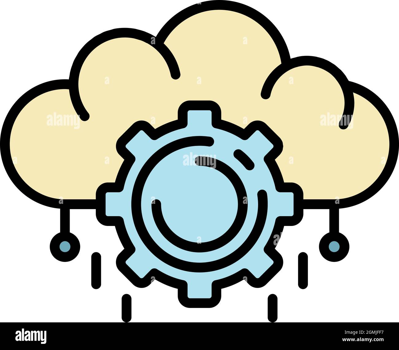Ai cloud management icon. Outline ai cloud management vector icon color ...
