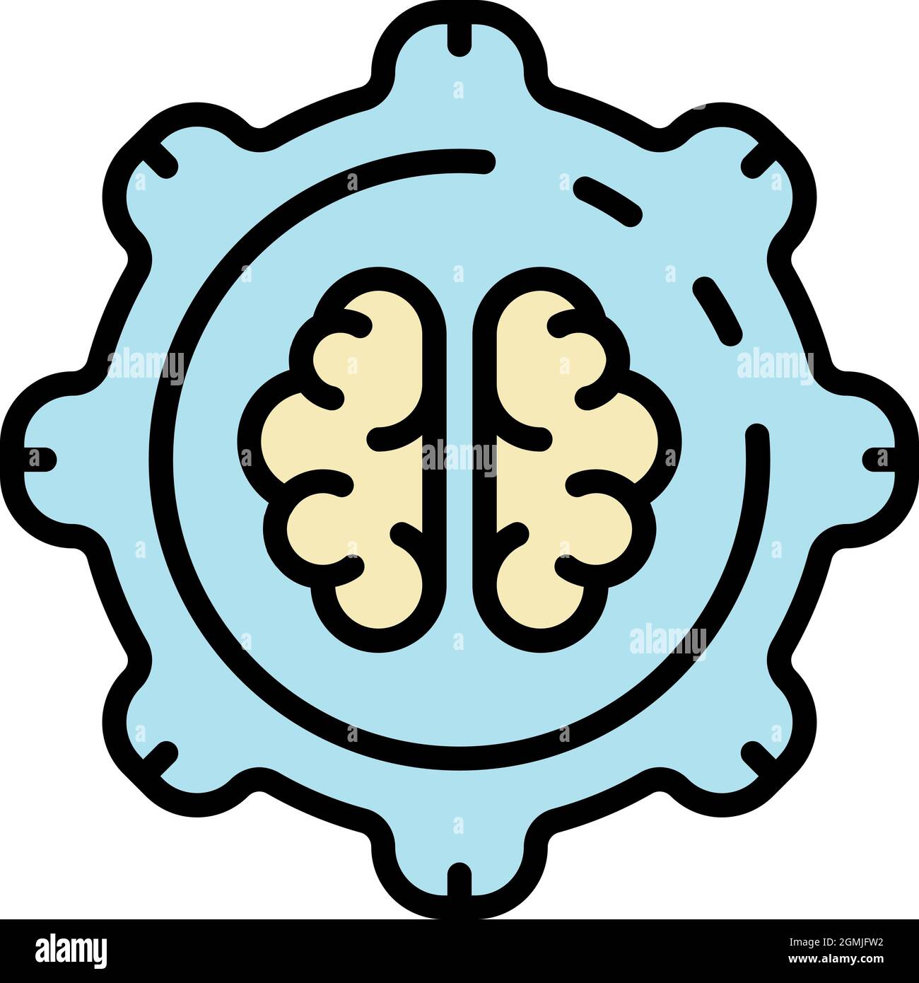 Ai brain gear technology icon. Outline ai brain gear technology vector ...