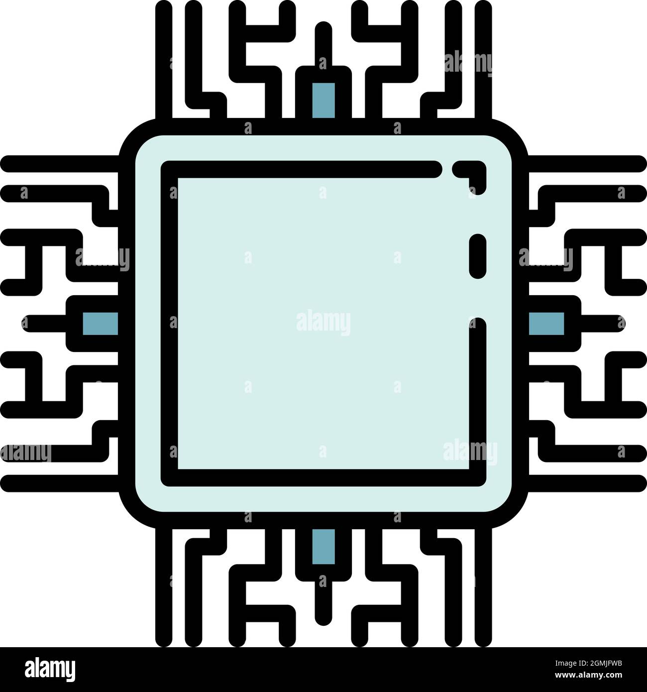 Central ai processor icon. Outline central ai processor vector icon ...