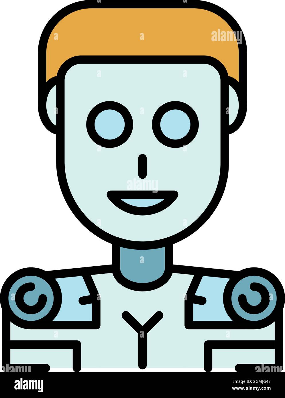 Humanoid icon. Outline humanoid vector icon color flat isolated Stock ...