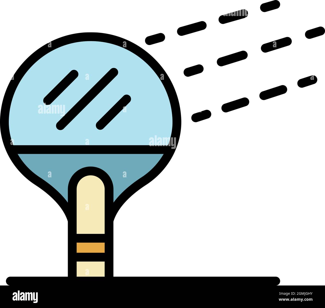 Ping pong paddle icon. Outline ping pong paddle vector icon color flat ...