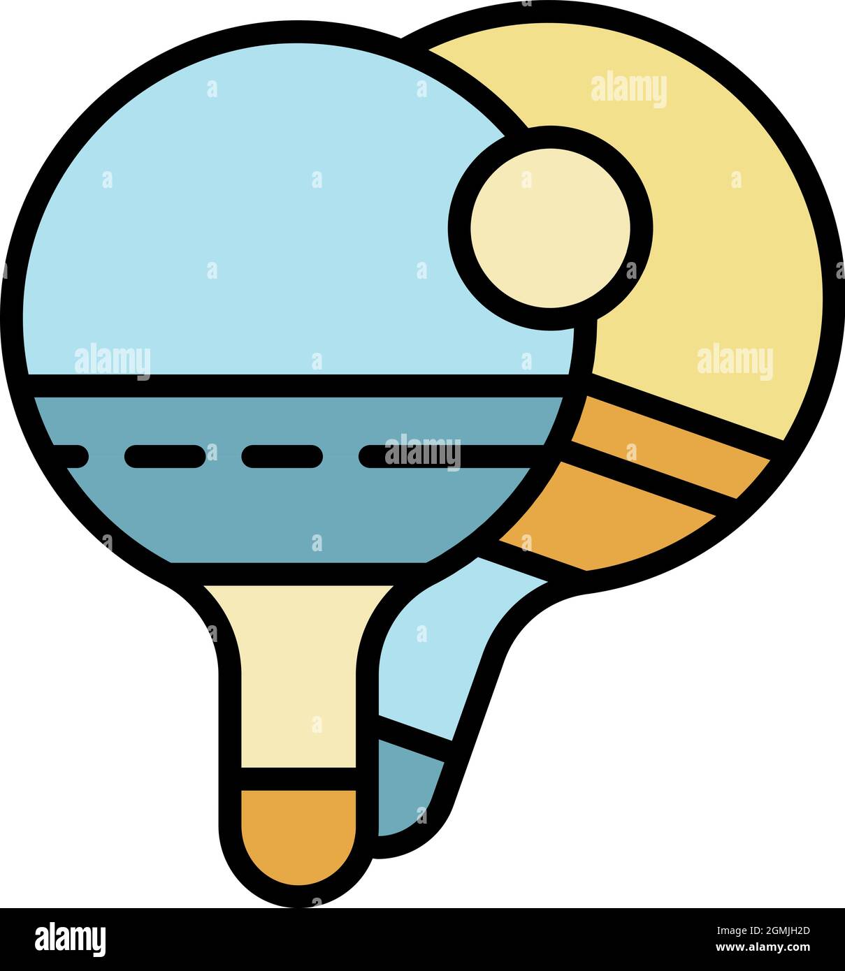 Table tennis paddles icon. Outline table tennis paddles vector icon ...
