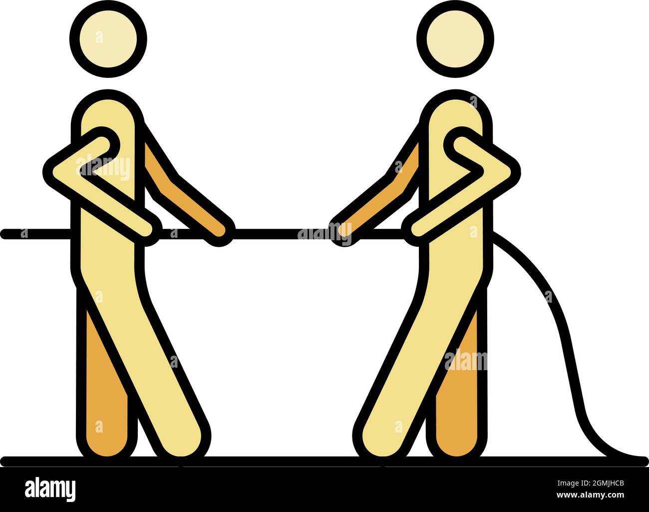 Tug of war icon. Outline tug of war vector icon color flat isolated ...