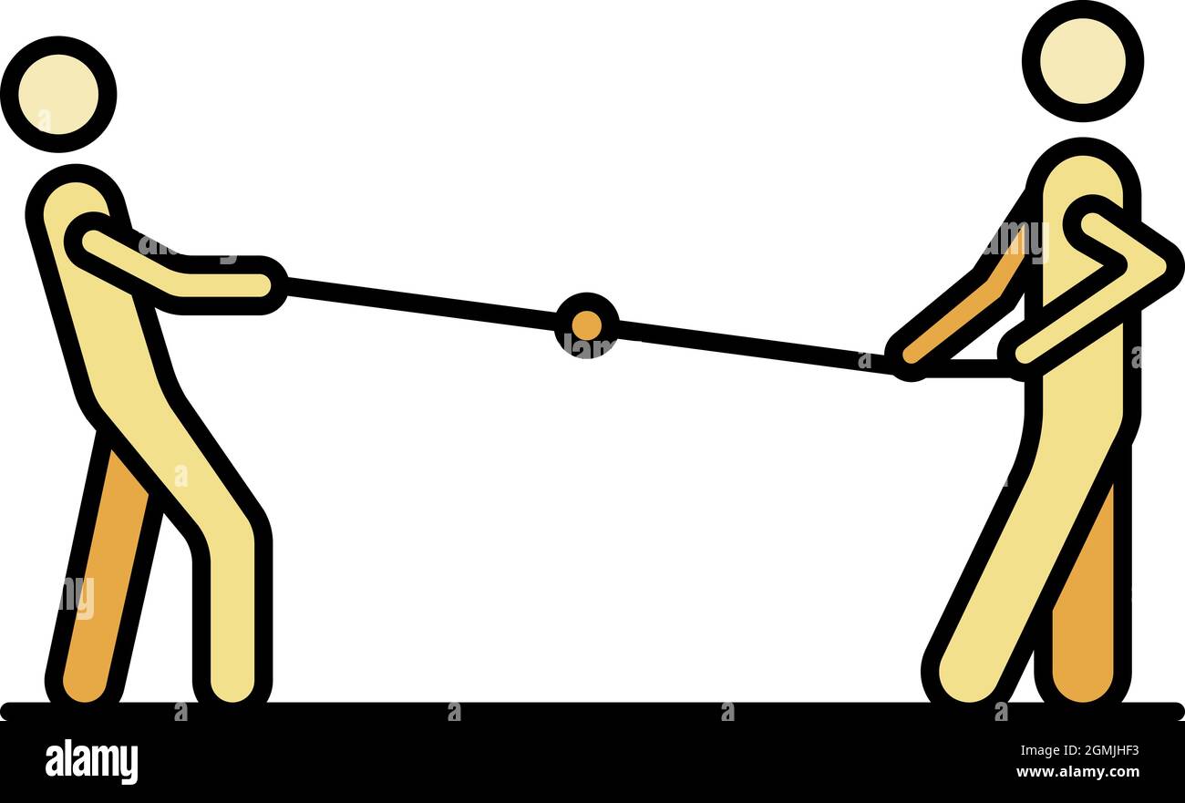 Modern tug of war icon. Outline modern tug of war vector icon color ...