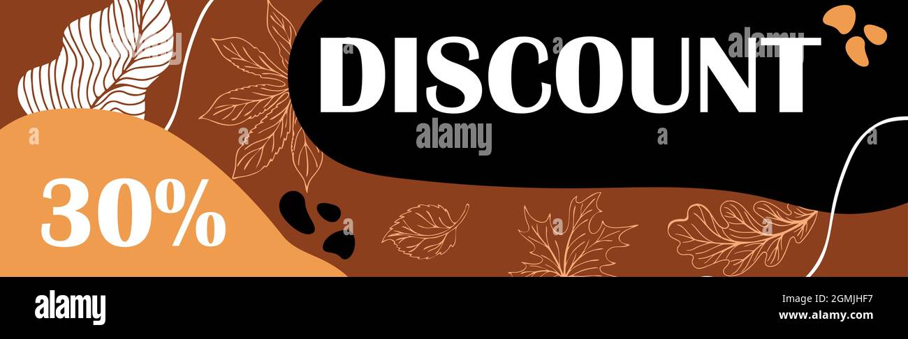 30 percent big autumn discounts, web ad banner - Vector illustration ...