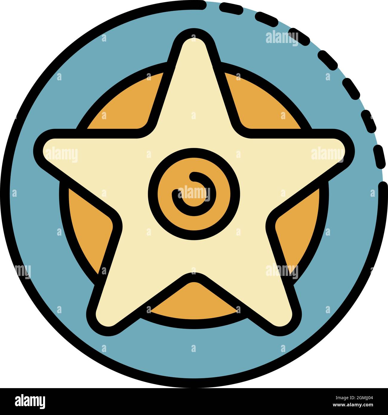 Wizard star icon. Outline wizard star vector icon color flat isolated ...