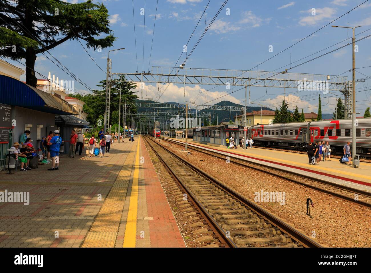 Russia Tuapse 07.07.2021 Railway station in the city of Tuapse in ...