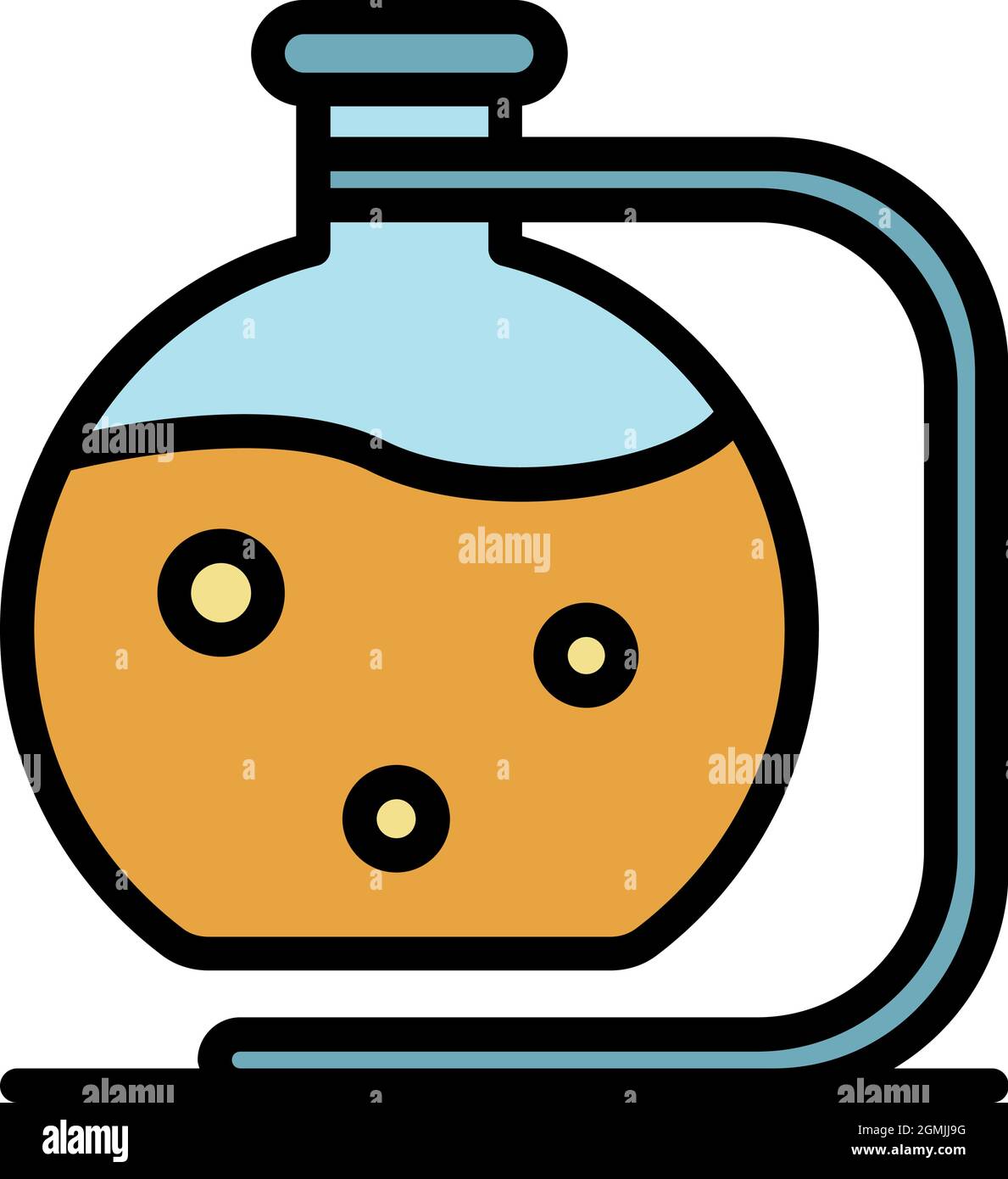 Boiling flask icon. Outline boiling flask vector icon color flat ...