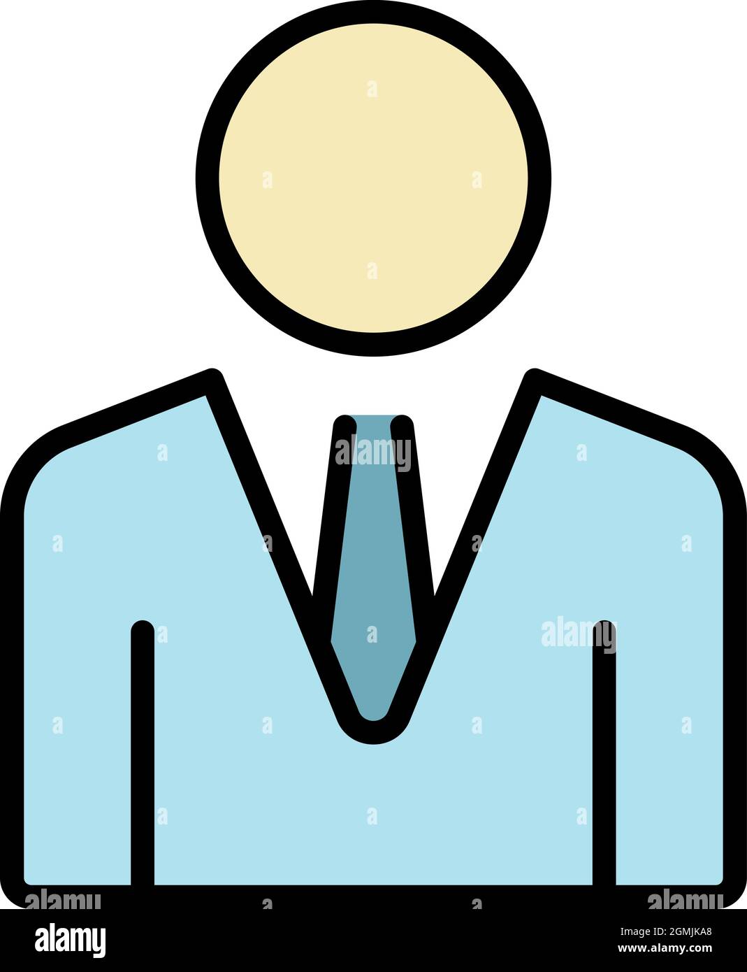 Company boss icon. Outline company boss vector icon color flat isolated ...
