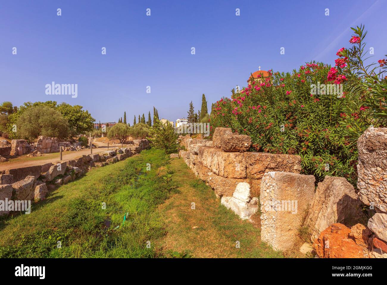 Athens, Greece remains of ancient Kerameikos Quarter, stone ruins Stock ...