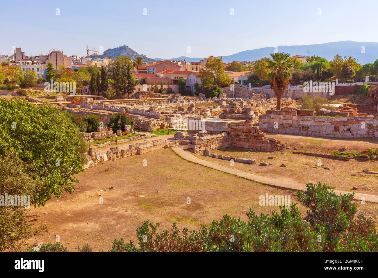 Athens, Greece remains of ancient Kerameikos Quarter, stone ruins Stock ...