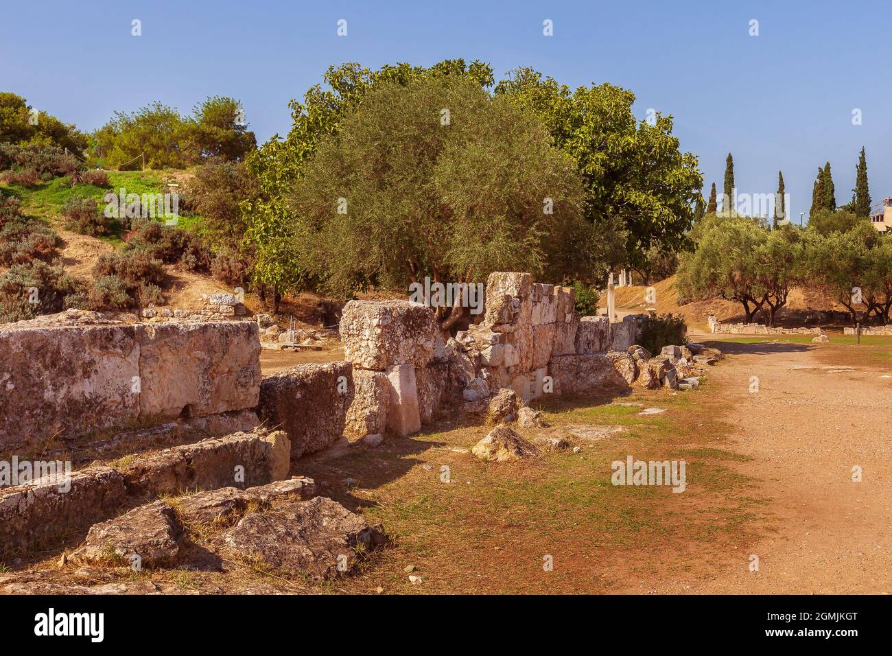 Athens, Greece remains of ancient Kerameikos Quarter, stone ruins Stock ...