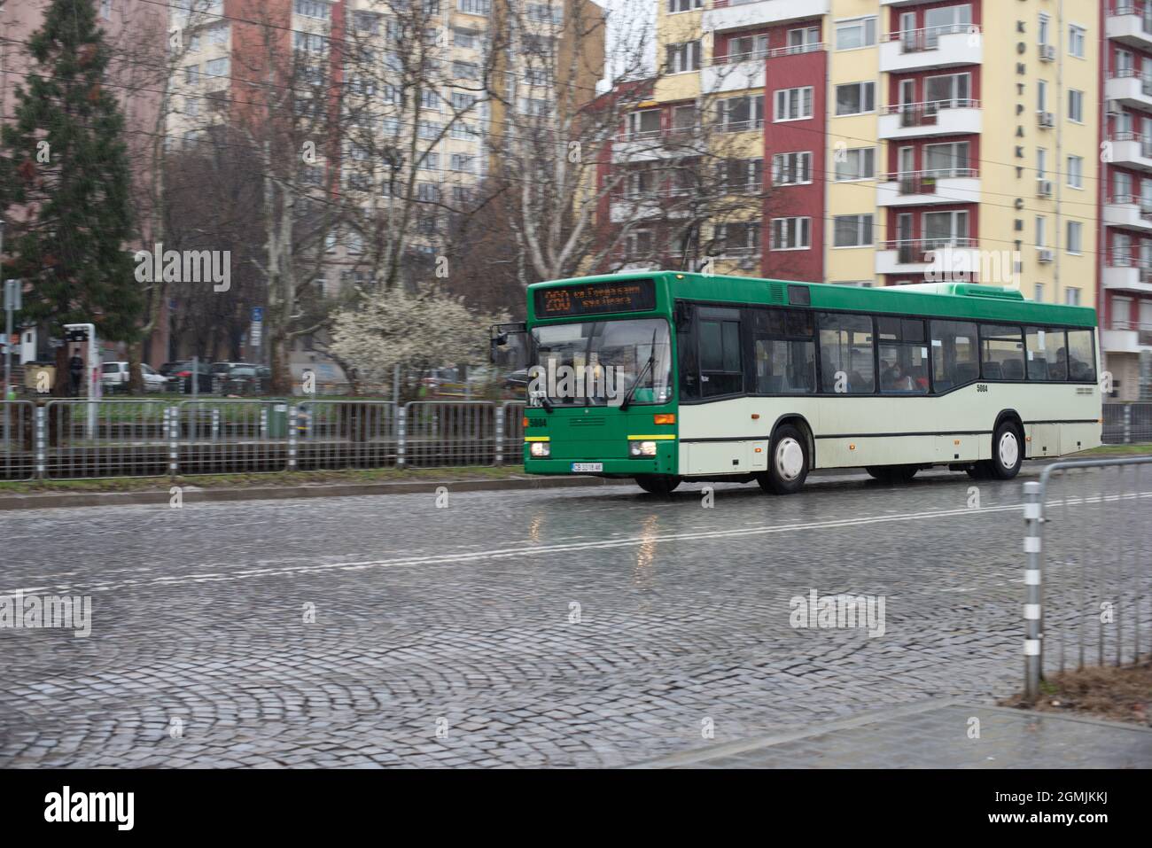 Bus 260 driving on Tsar Boris 3, Sofia City Stock Photo - Alamy