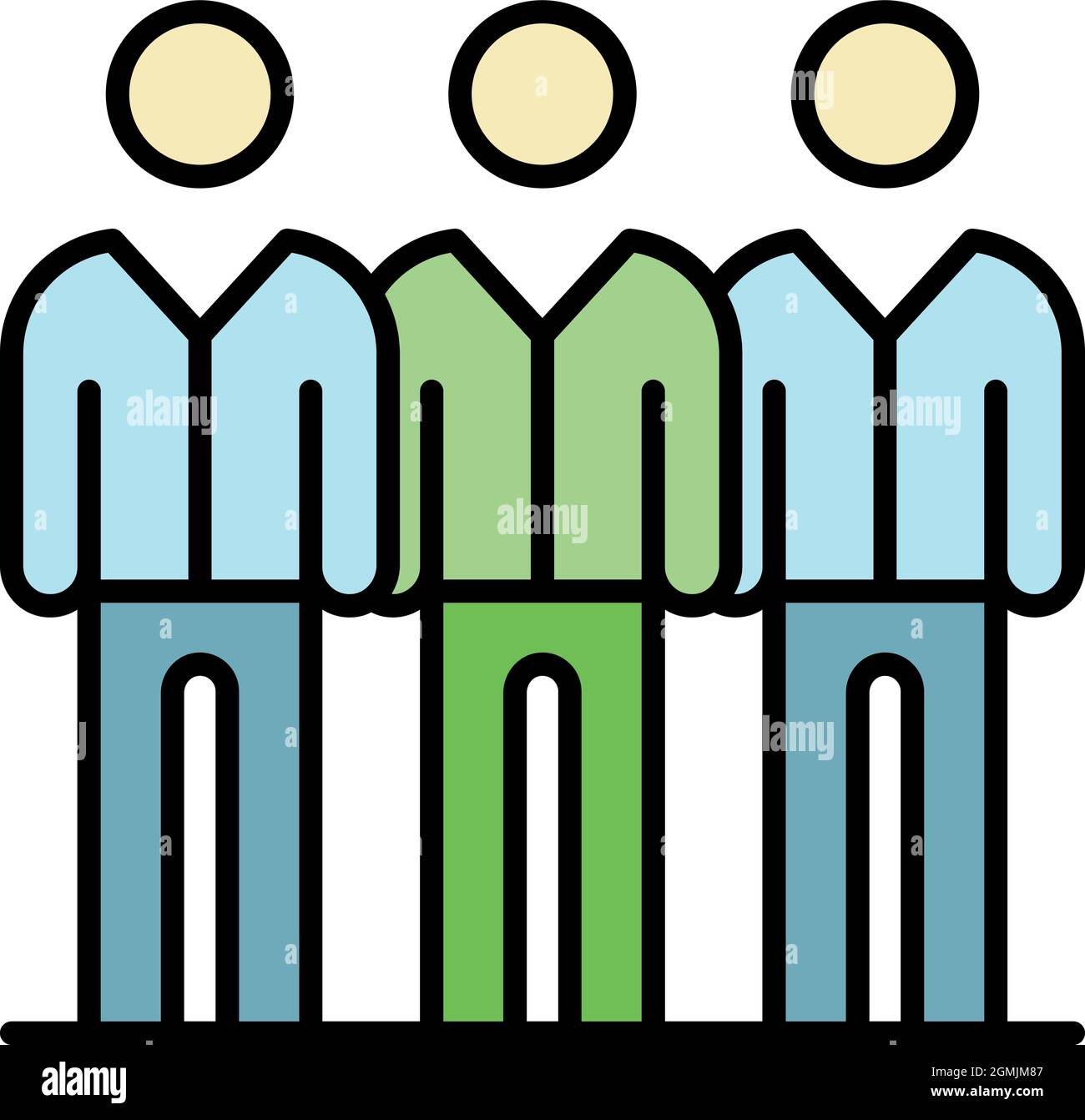 Corporate people group icon. Outline corporate people group vector icon ...
