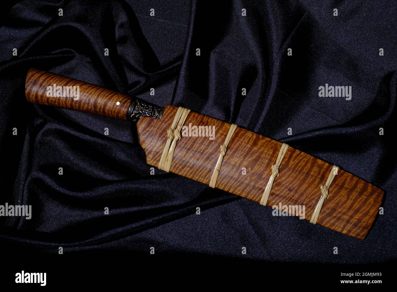 knife custom or Enep in the natural wood scabbard on old table ...