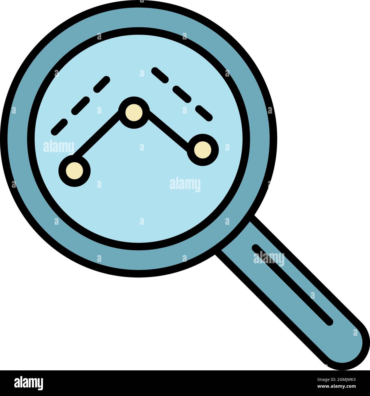 Magnify glass icon. Outline magnify glass vector icon color flat ...