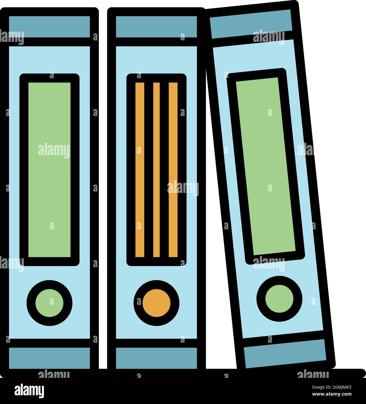 Folders stack icon. Outline folders stack vector icon color flat ...