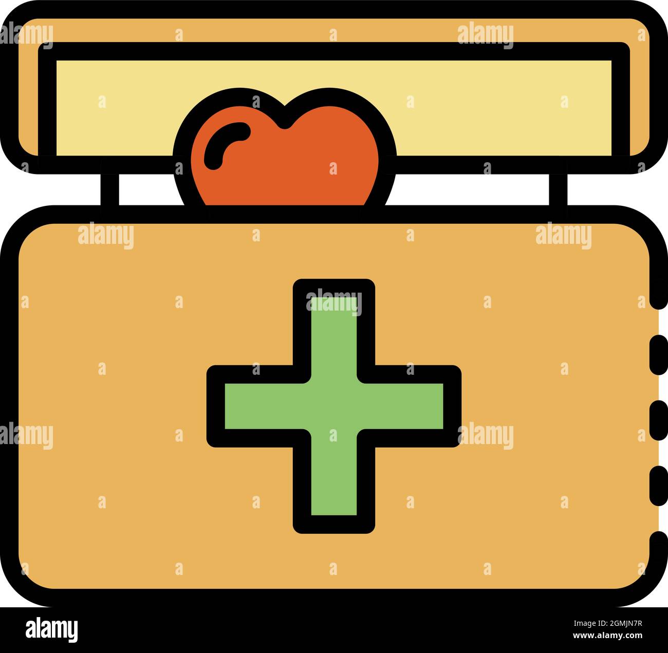 Heart in transplant box icon. Outline heart in transplant box vector ...