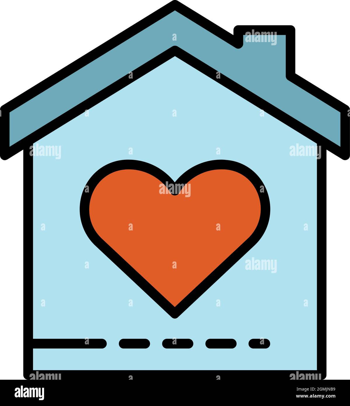 Charity house icon. Outline charity house vector icon color flat ...