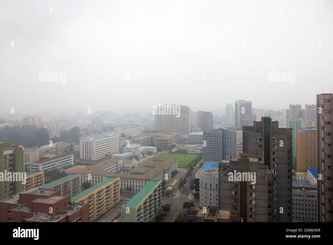 Panoramic view at the Pyongyang, North Korea. Pyongyang is the capital ...