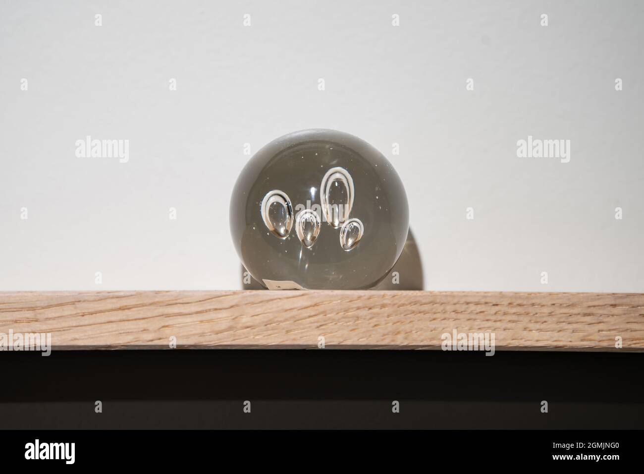 Crystal transparency ball abstract object decoration, lay on a wood ...