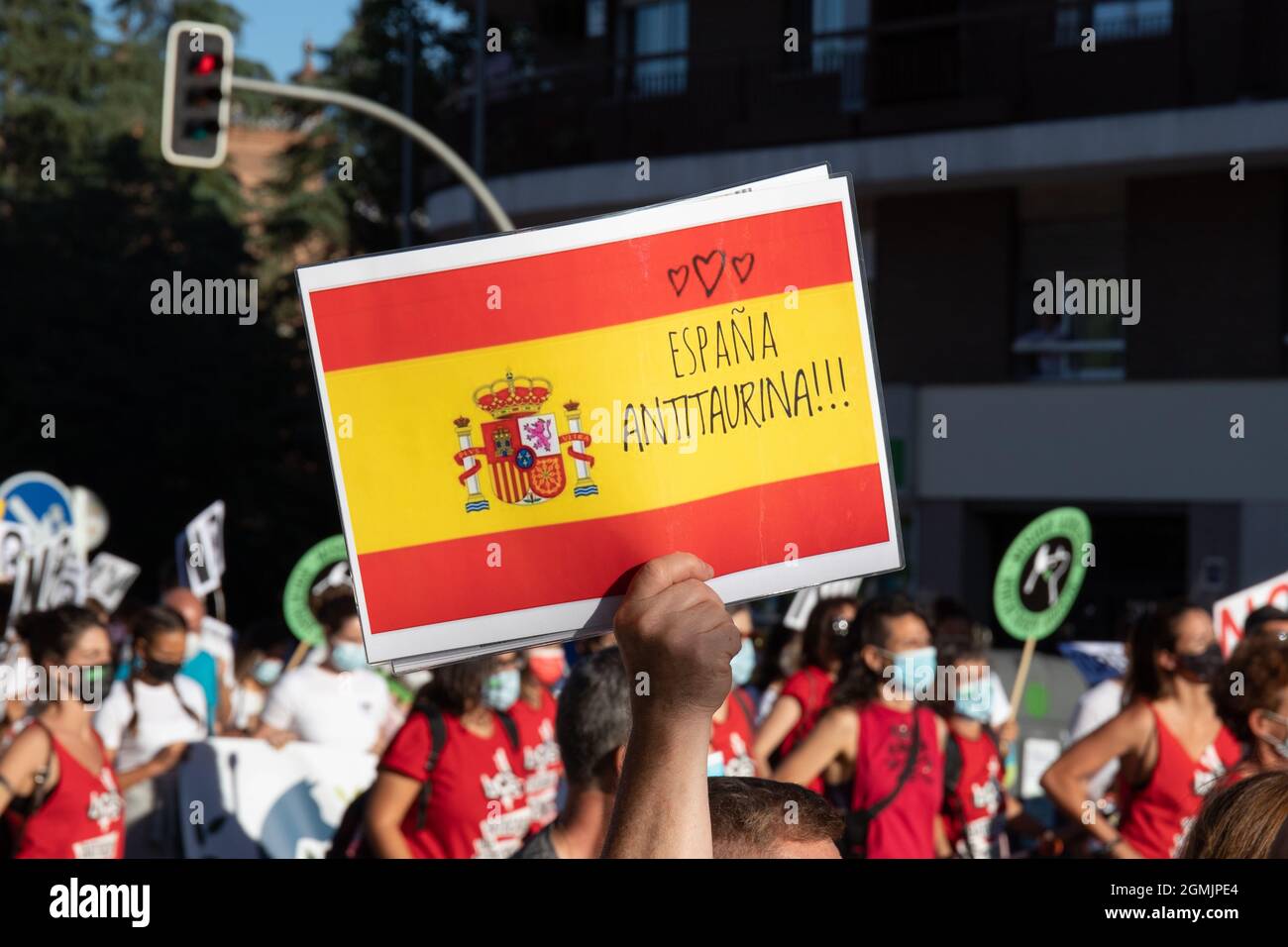 Anti-bullfighting demonstration for the abolition of bullfighting in ...