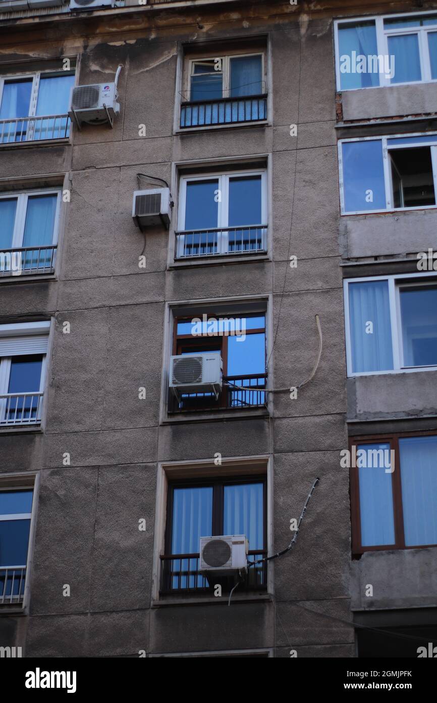 Building for living, sky reflection, neighborhood, Bucharest, human ...