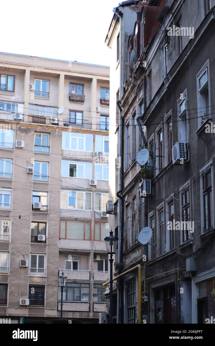 Building for living, sky reflection, neighborhood, Bucharest, human ...