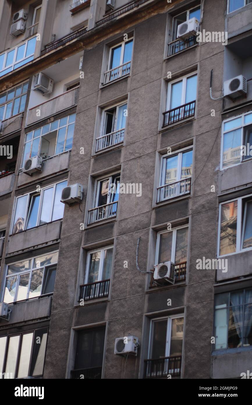 Building for living, sky reflection, neighborhood, Bucharest, human ...