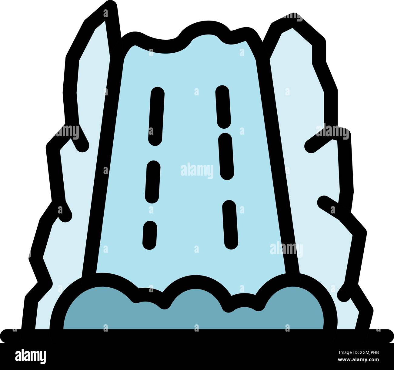 Nature cascade icon. Outline nature cascade vector icon color flat ...