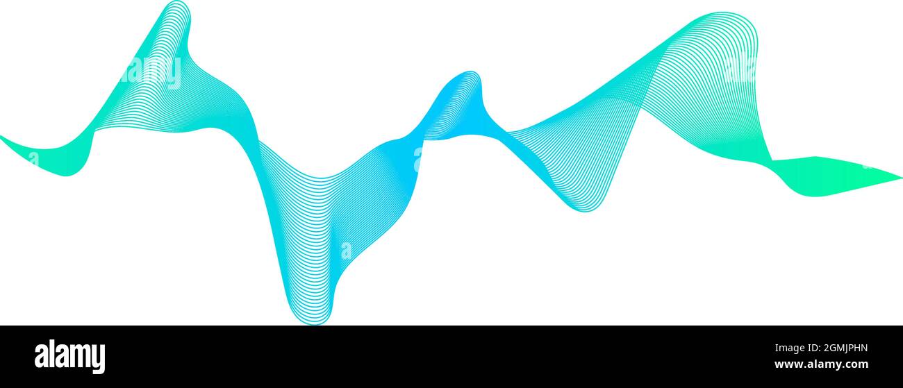 Technology digital abstract blue background with a colored dynamic waves, line and particles ...