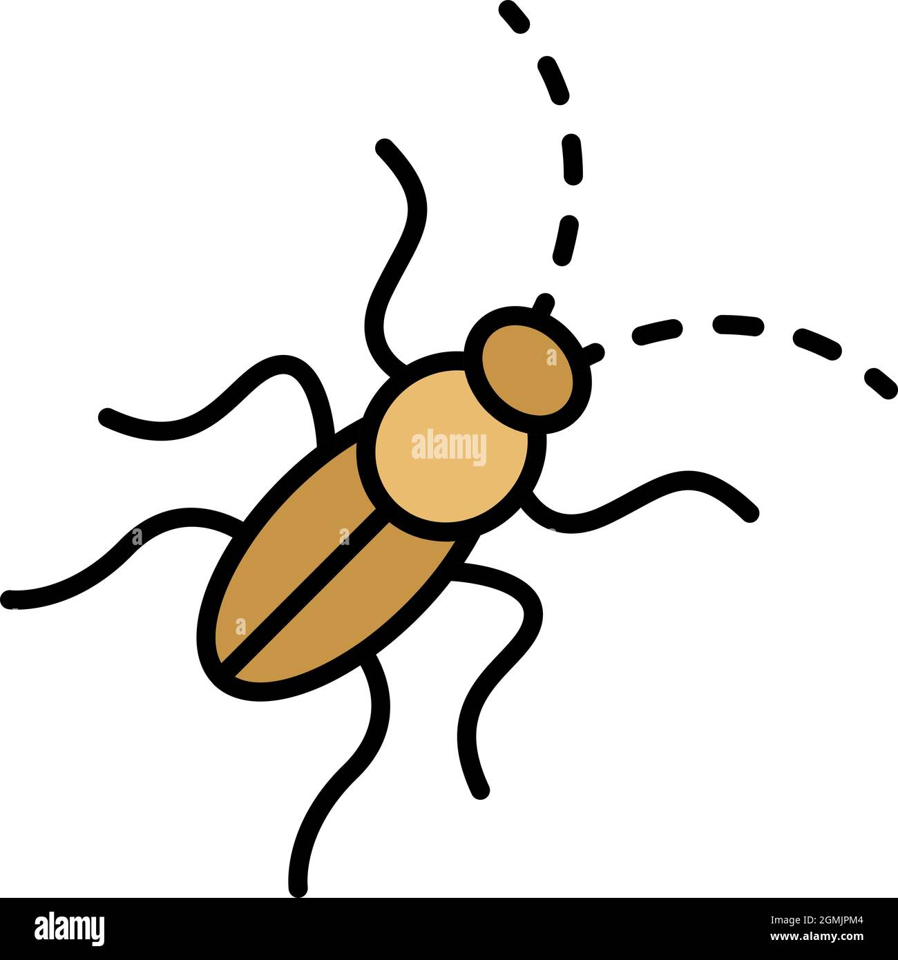 Cockroach icon. Outline cockroach vector icon color flat isolated Stock ...