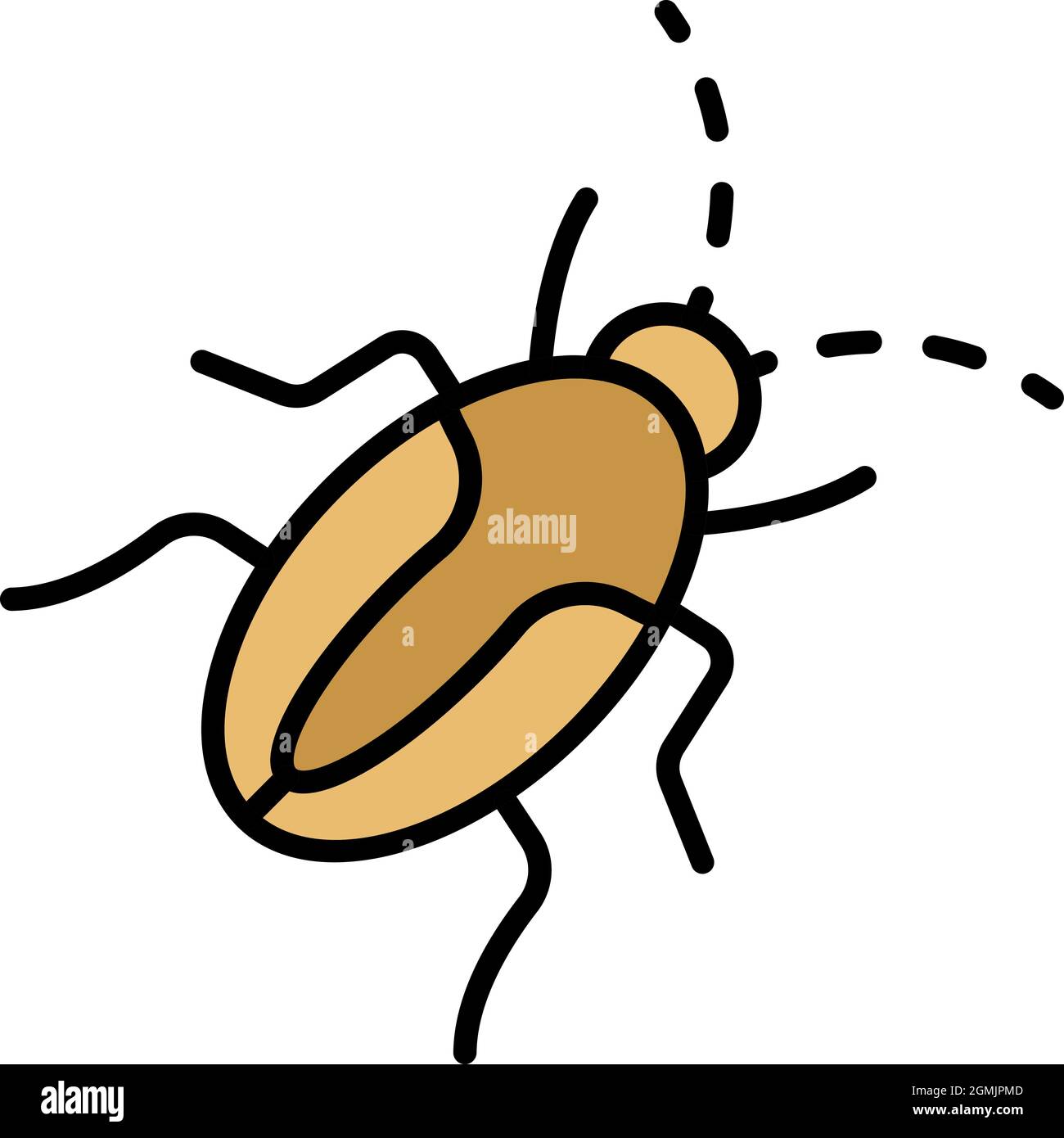 Insect cockroach icon. Outline insect cockroach vector icon color flat ...