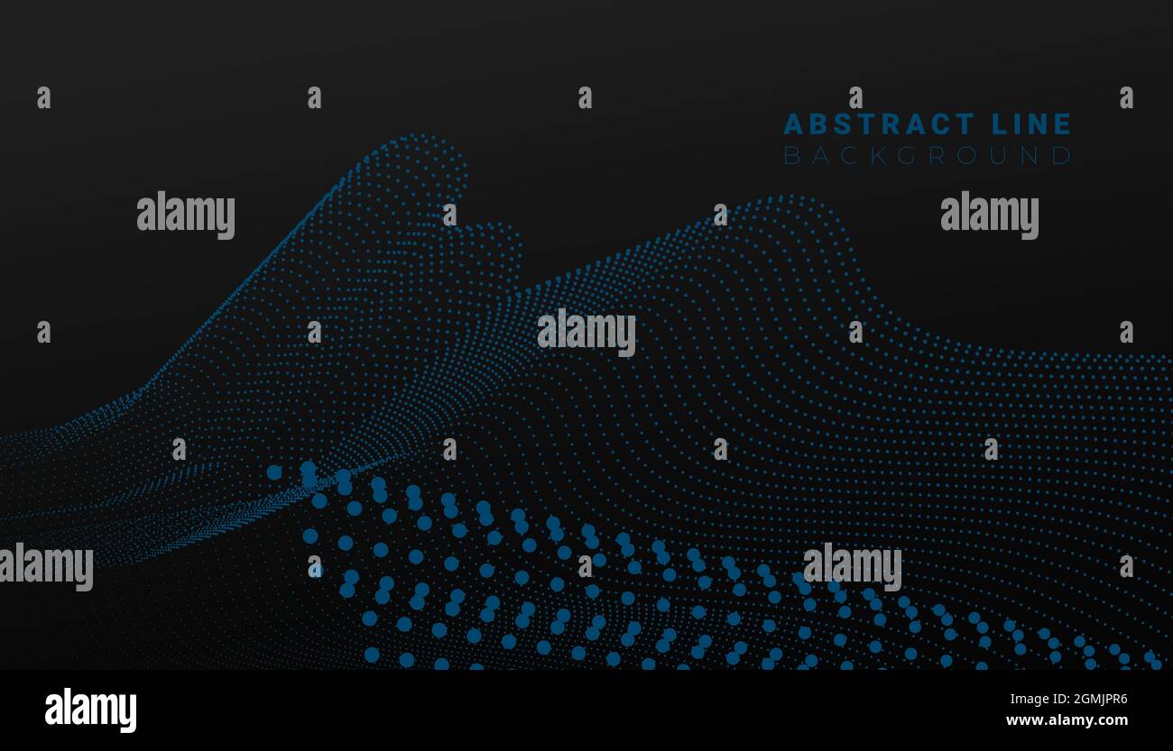 Flowing particles abstract wave line background, smooth curvy shape ...