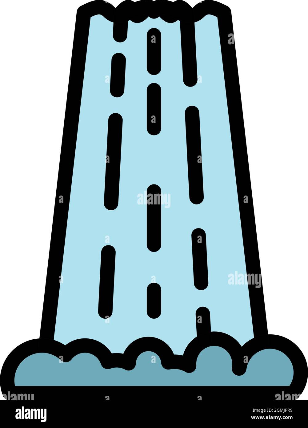 Waterfall icon. Outline waterfall vector icon color flat isolated Stock ...