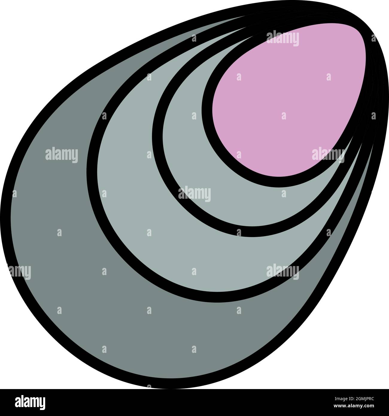 Shell mussels icon. Outline shell mussels vector icon color flat ...