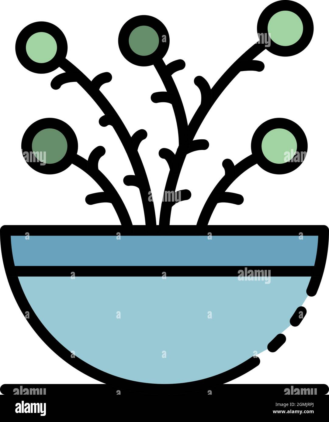 Houseplant icon. Outline houseplant vector icon color flat isolated ...