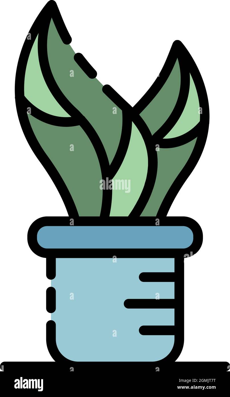 Laboratory plant icon. Outline laboratory plant vector icon color flat ...