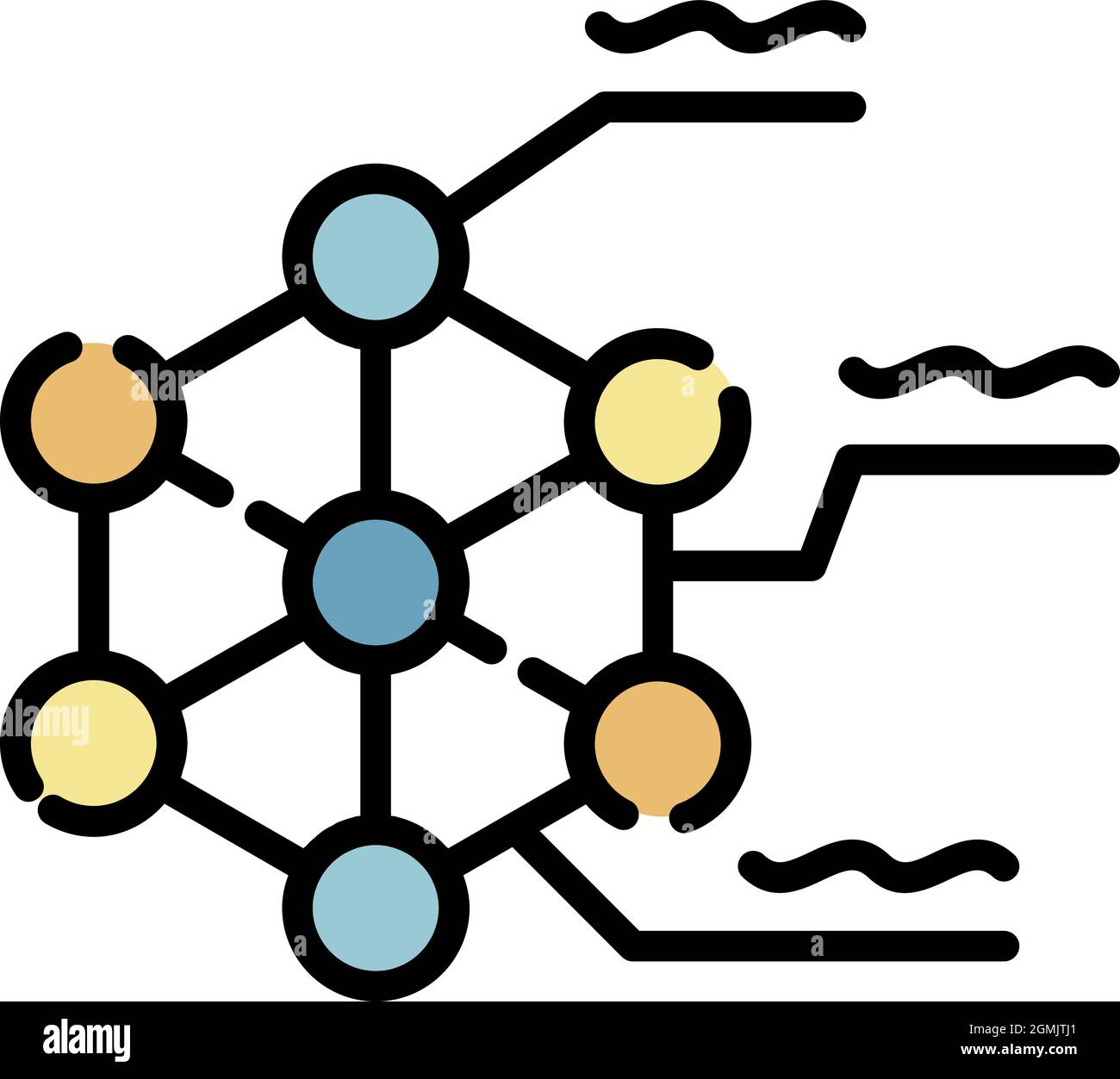 Molecular lattice icon. Outline molecular lattice vector icon color ...