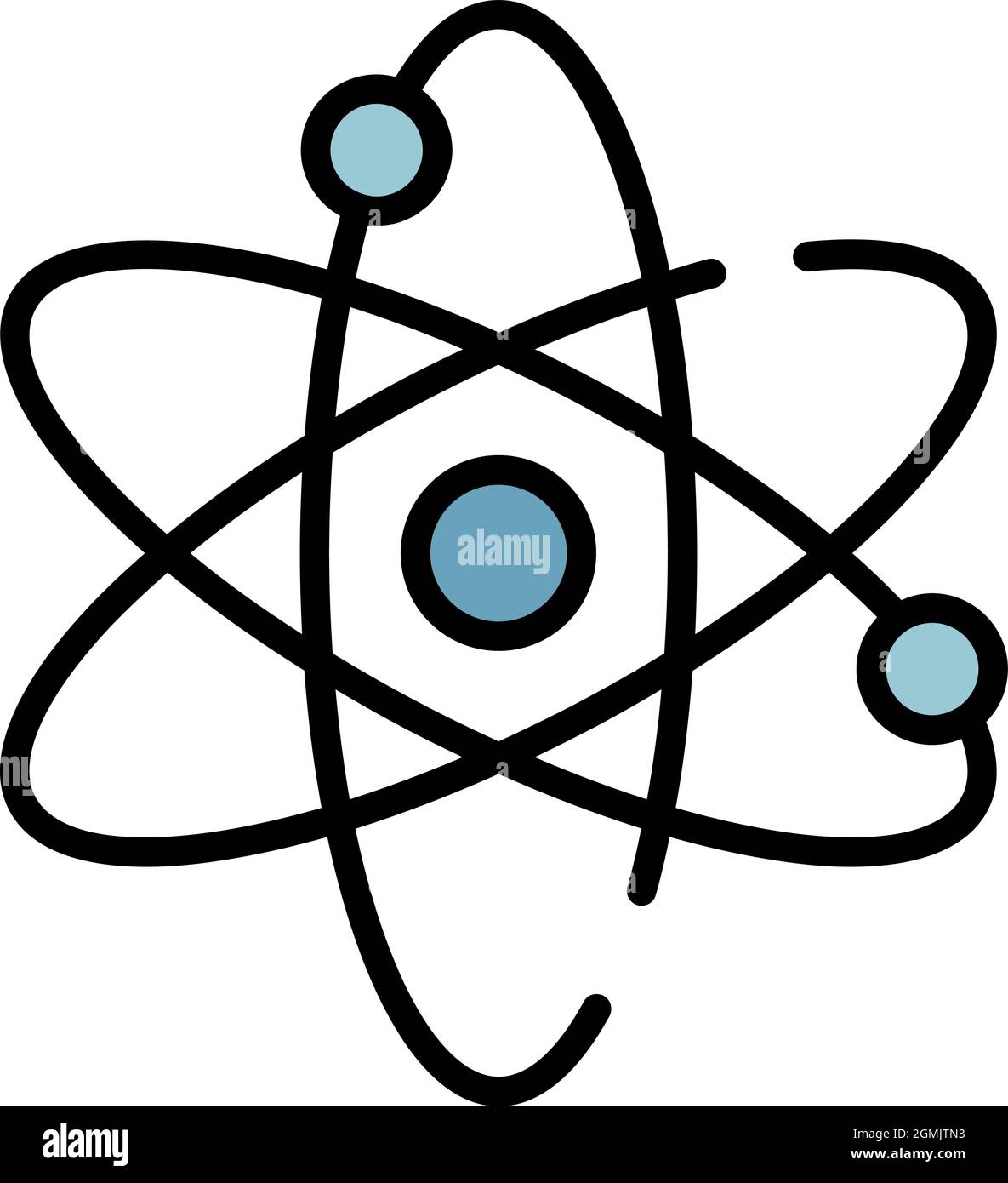 Electron motion icon. Outline electron motion vector icon color flat ...