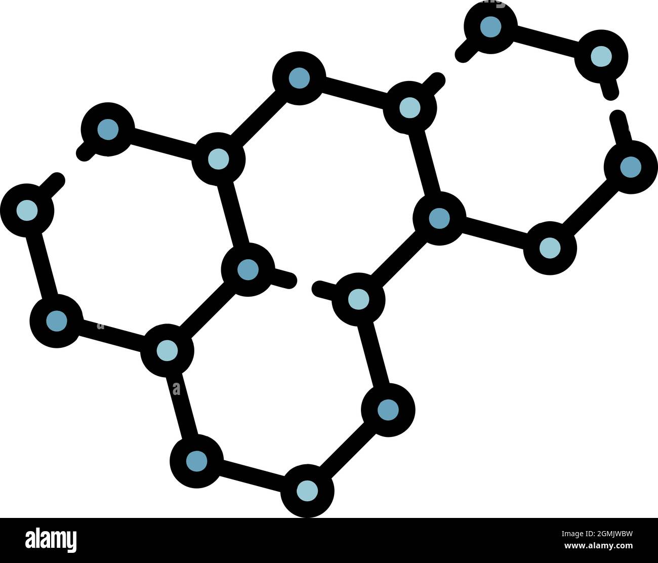 Molecular structure icon. Outline molecular structure vector icon color ...