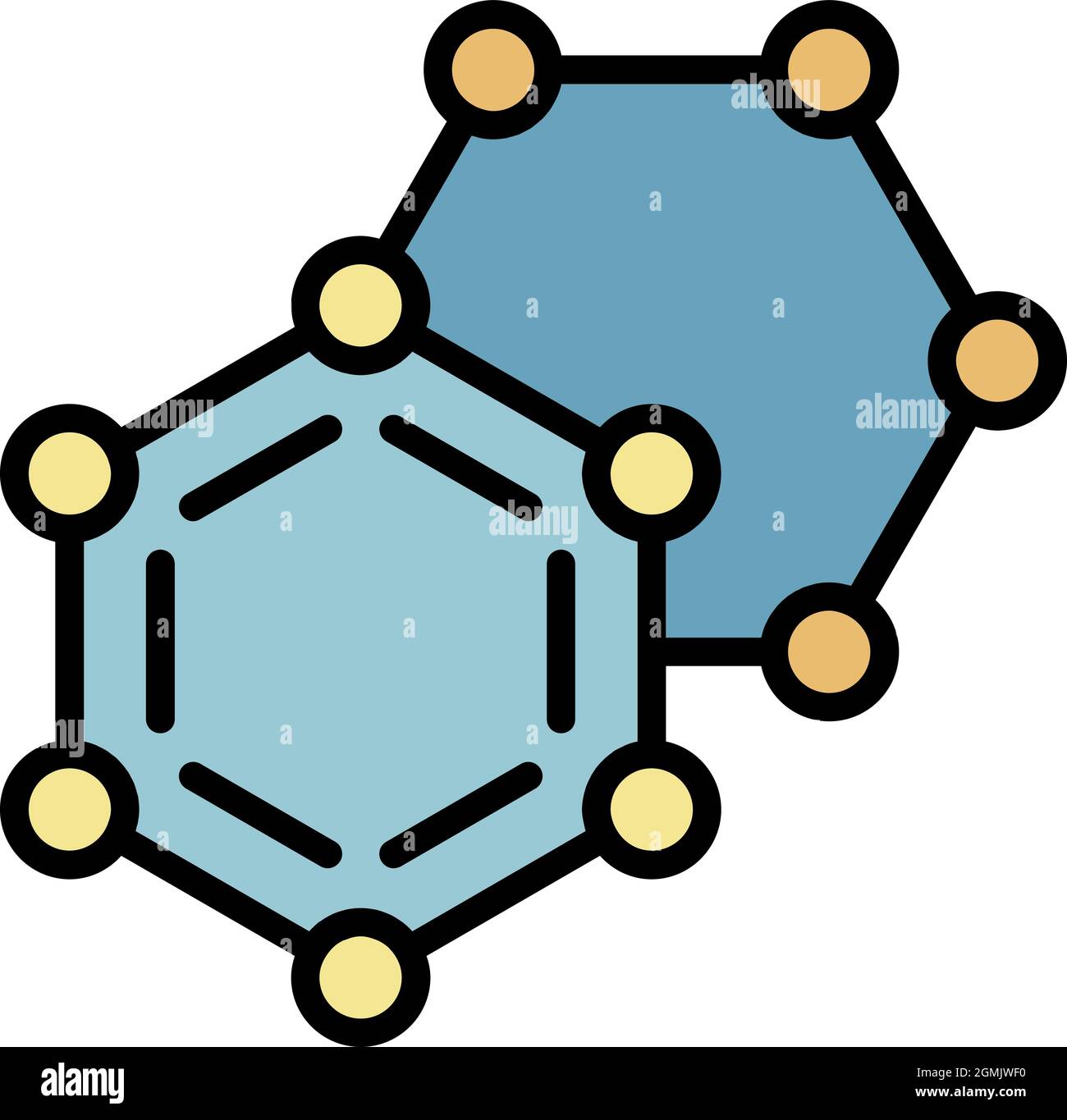 Molecular compound icon. Outline molecular compound vector icon color ...