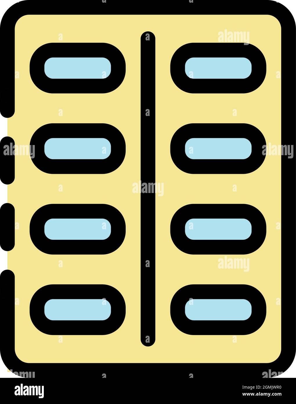 Capsule packaging icon. Outline capsule packaging vector icon color ...