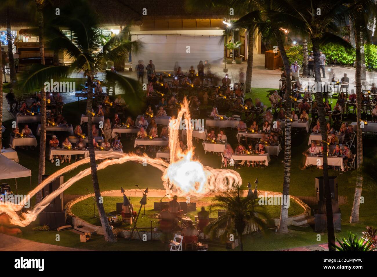 Fire show on tropical resort hi-res stock photography and images - Alamy