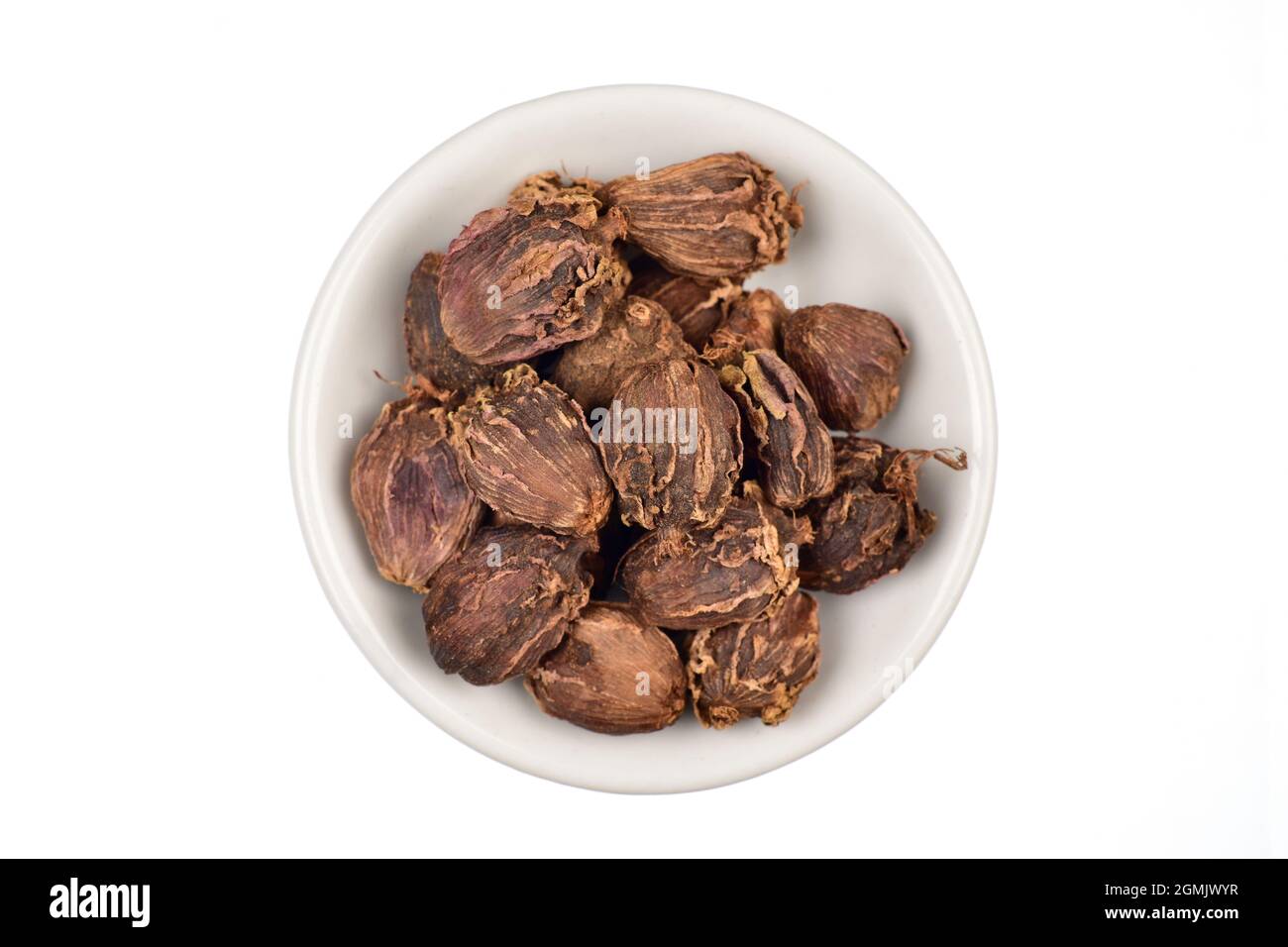 black cardamom isolated on white background with clipping path Stock ...