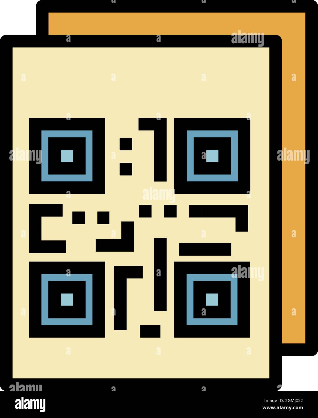 QR code stickers icon. Outline QR code stickers vector icon color flat ...