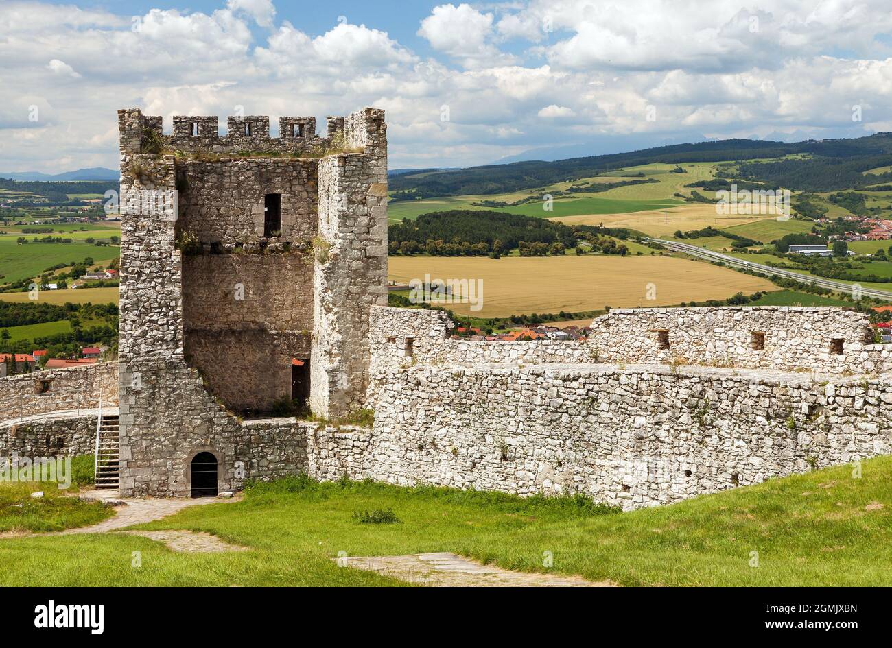 Spissky hrad castle ruin near Spisske Podhradie town or village, Spis ...